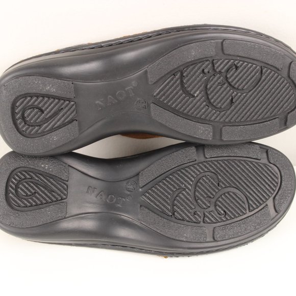 Naot | Shoes | Naot Leilani Brown Suede Black Leather Double Buckle ...